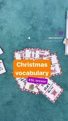 Christmas Vocabulary Play-based ESL EFL lesson for kids by My Esl World 123