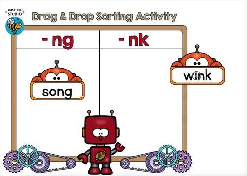 NK NG Glued Sounds Sorting Boom Cards Game by Busy Bee Studio | TPT