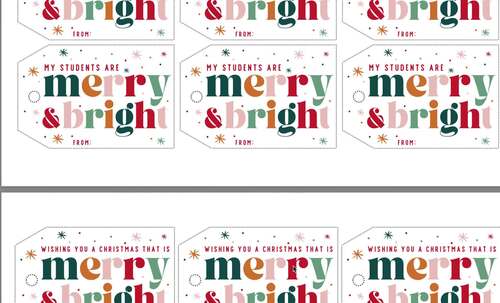 Christmas Gift Tags for Students or Coworkers by Kimberly Thornhill