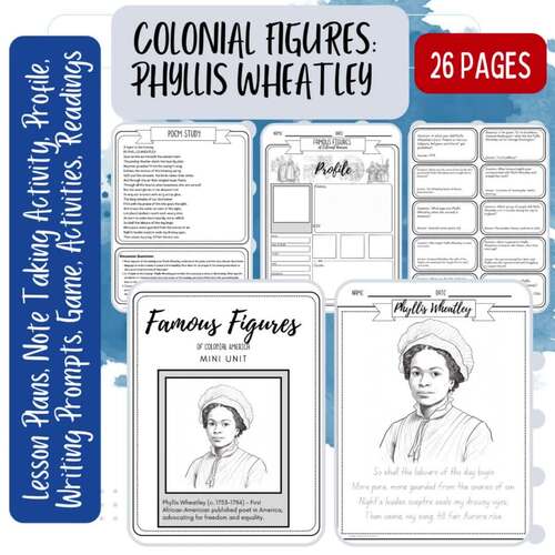 Colonial Figures: Phyllis Wheatley - Profile, Writing Prompts, Poem ...