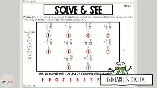 Winter Math Riddles Upper Elementary | Digital Included by Fifth is my JAM