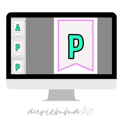 Shell-Themed Birthday Banners + Label Set by AuriemmaAir | TPT