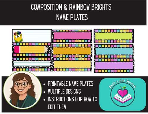 Composition & Rainbow Brights Nameplates by Hearts & High Standards