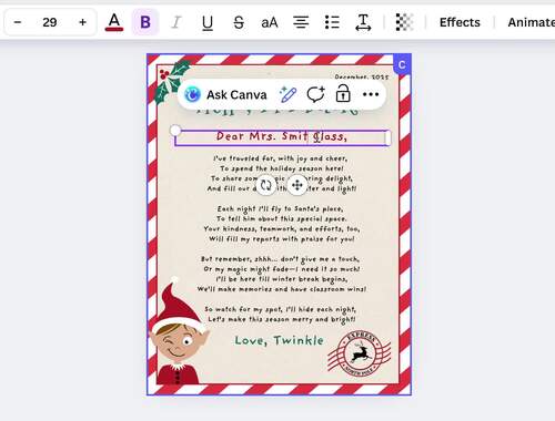 Classroom Elf Welcome Letter, Editable Elf Activities, Christmas Elf ...
