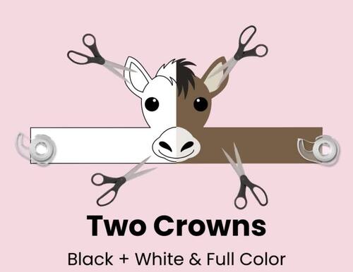 Donkey Crown / Party Hat / Mask / Costume / Animal / Headband ** Two ...