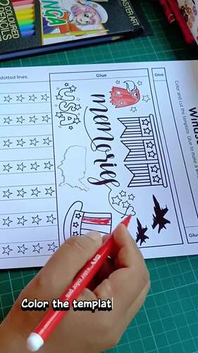 Memorial Day Windsock Craft for Kids, Patriotic Activity,Coloring Craft ...