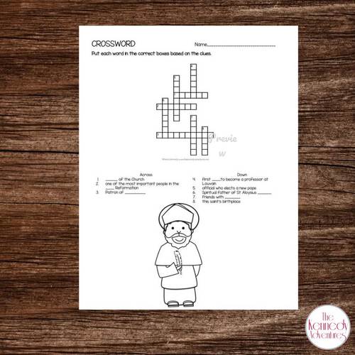Catholic Saint Word Puzzles - No Prep Activity - St Robert Bellarmine