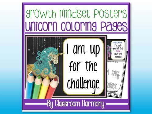Unicorn Posters & Coloring Pages | SEL Growth Mindset | Classroom Decor