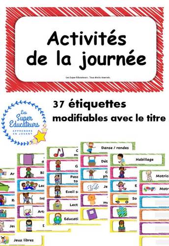 Affichage horaire visuel - visual schedule by Les Super Educateurs