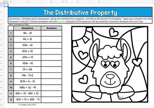Distributive Property Worksheet by The SoMD Educator | TPT