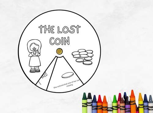 Parable of the Lost Coin, Bible Spinning Wheel, Sunday School Coloring ...