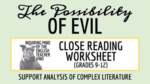 "The Possibility of Evil" by Shirley Jackson Close Reading Analysis ...