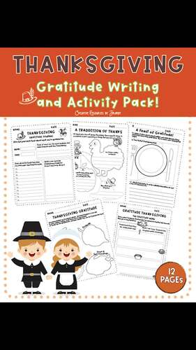 THANKSGIVING Gratitude Worksheets & Storytelling Pack | Grades 3-8 ELA ...