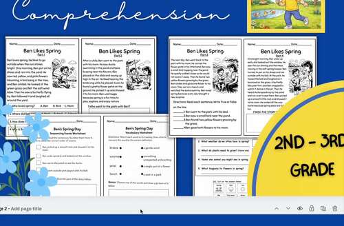 Spring Easter Reading Comprehension Vocabulary Short Worksheet 2nd to ...