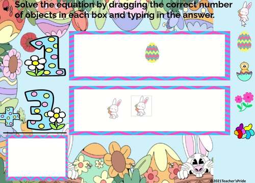Easter Addition Counting Objects to 20 Boom Cards by Teacher's Pride