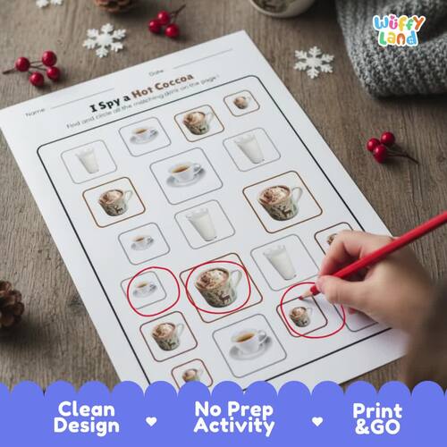 Winter Drinks I Spy Game | Warm Drinks Activity | Printable Winter Seek ...