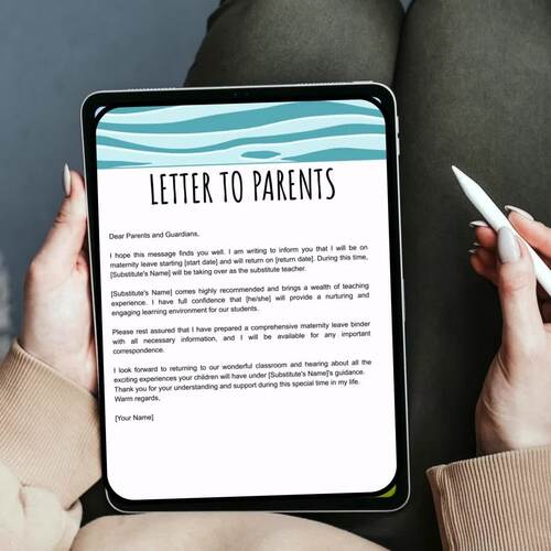 Maternity Leave Binder Long Term Sub Binder Editable Powerpoint Google ...