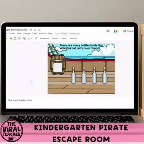 Kindergarten Math and ELA Pirate Escape Room Google Slides™ | TPT