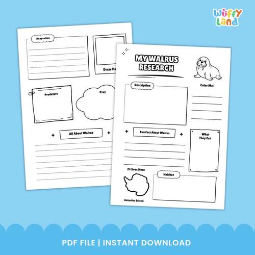 Walrus Research Craft | Animal Science & Writing Activity with Doodle ...