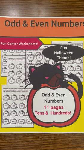 Odd and Even Worksheets (Halloween Themed) by Mrs. Kim's Closet | TPT