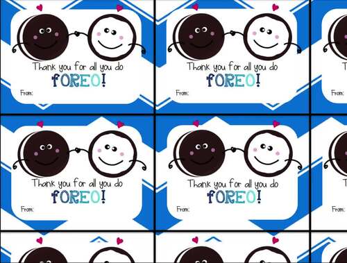 Oreo Teacher (Staff) Appreciation Treat Tag- Thank you for all you do ...