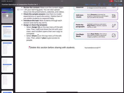 Function Composition & Operation Worksheets Algebra 2 Emergency Plans ...