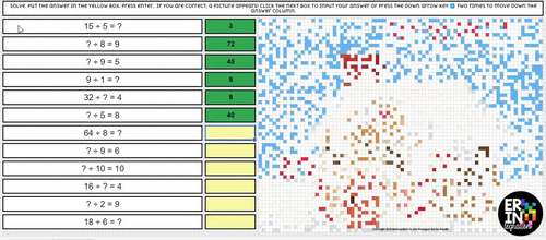 Gingerbread Pixel Art Math for Christmas: Division Solving for the Unknown