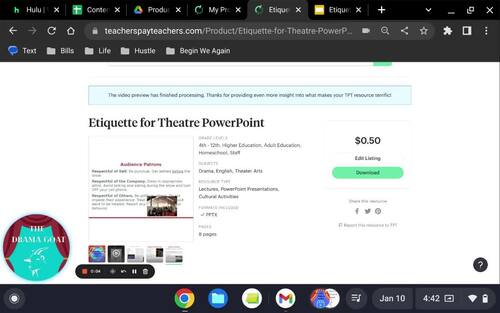 Etiquette for Theatre PowerPoint by The Drama GOAT | TPT