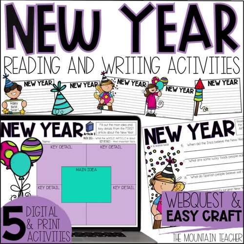 Happy New Year Webquest | Reading Comprehension Activities & Writing Craft