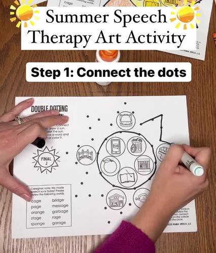 Double Dotting Speech Sun A Speech Therapy Art Activity | TpT