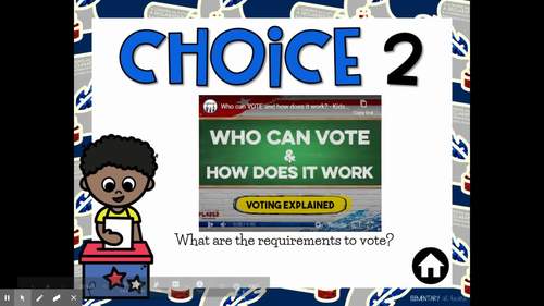 DIGITAL Election Day Choice Boards by Elementary at HEART | TPT