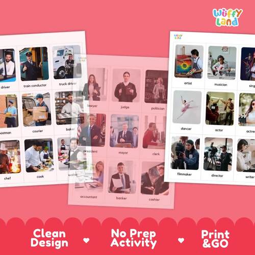 Jobs & Occupations Flashcards - 128 Picture–Word Cards Vocabulary Building