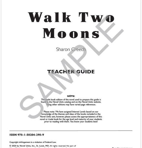 Walk Two Moons Novel Units® Teacher Guide Novel Study | TPT