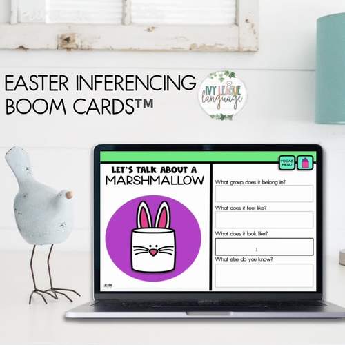 Easter Themed Inferencing Boom Cards™ with Themed Vocabulary Review