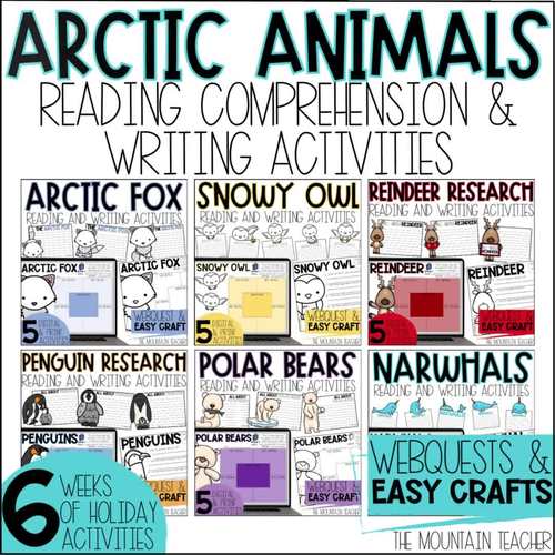 Arctic Animals Webquests - Reading Comprehension, Writing Activities ...