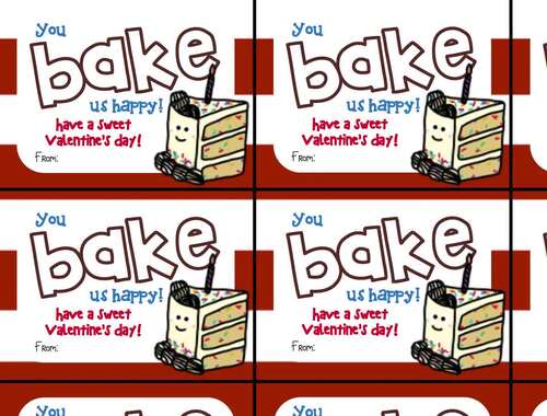 Little Debbie Birthday Cake Valentine's Day Gift Tag- You Bake me (us ...