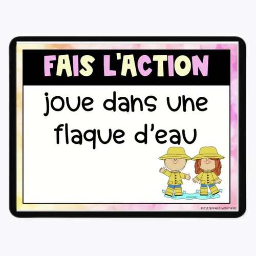 French Spring Brain Break-Fais l'action pause active by Sprinkle it ...