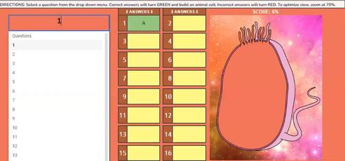 Build an Animal Cell Digital and Print Task Cards Activity | TPT