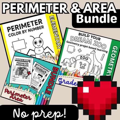 Geometry Project-Based Learning Bundle | Minecraft Perimeter + Area ...