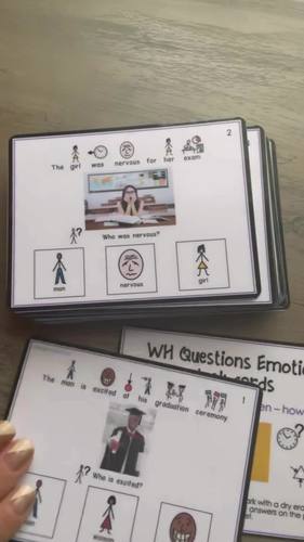 WH Questions Emotions and Feelings task cards for autism and special ...