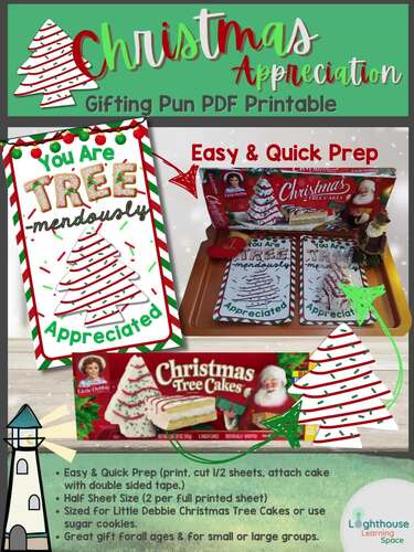 Christmas Gift Appreciation Printable "Tree-mendously Appreciated"