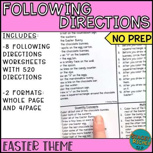 NO PREP Easter Speech Therapy Following Directions Scenes by Stacey ...
