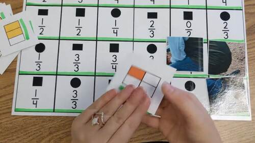 Paleontology Shape Fractions Matching Mystery Picture Reveal | Geometry ...