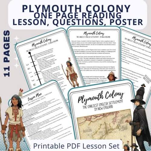 Plymouth Colony - Reading and Comprehension Questions for Upper Elementry