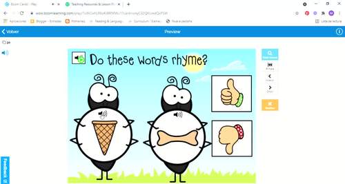 BOOM CARDS Spring: RHYMING WORDS | Phonics Digital Resources by Ms Herraiz