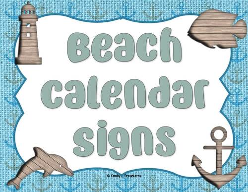 Beach Calendar Cards (Rustic) by Cindy's Treasures | TPT