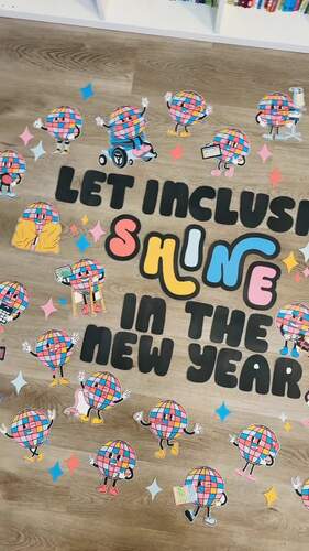 New Year's January Bulletin Board Kit: Inclusive Disco Balls by Your ...