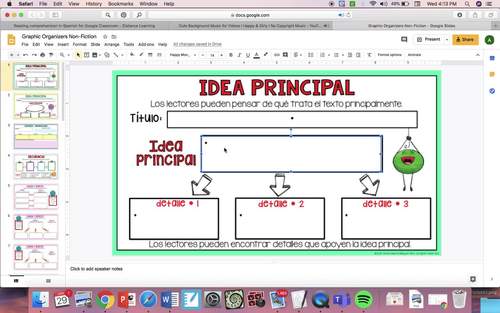 Nonfiction Graphic organizers in Spanish - google classroom- Distance ...