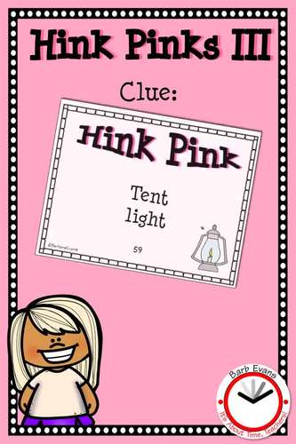 HINK PINK PUZZLES Set III Word Riddles Task Cards Vocabulary ...