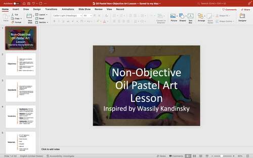 Oil Pastel Non-Objective Art Lesson Inspired by Wassily Kandinsky